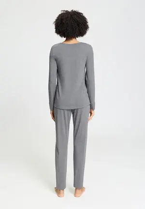 Hanro Natural Elegance Round Neck Long Pajama Set