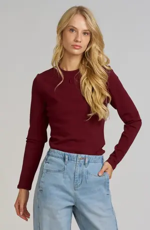 ELLE COLLECTION Embroidered Long Sleeve Shirt - Current