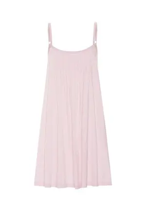 Hanro Juliet Pleated Cotton Babydoll - Rose Bath