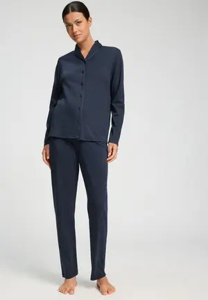Hanro Cotton Silk Button Front Cotton Pajama Set