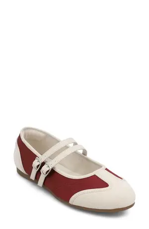 Mia Sorelle Mary Jane Flat - Sangria/cream