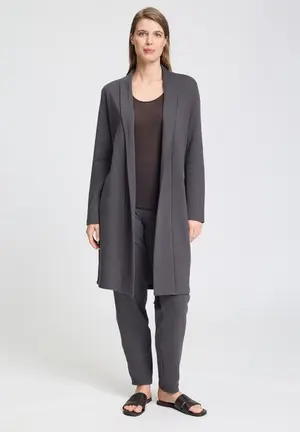 Hanro Easy Wear Cotton Blend Robe - Dark Sesame