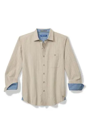 Tommy Bahama Coastline Cord Montecito Stripe Cotton Corduroy Button-up Shirt - Morel