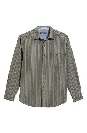Tommy Bahama Coastline Cord Montecito Stripe Cotton Corduroy Button-up Shirt - Tea Leaf