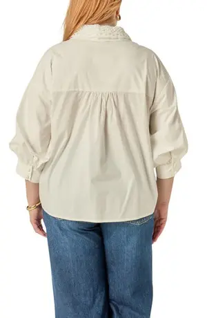English Factory Lace Collar Balloon Sleeve Shirt
