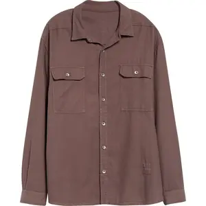 Rick Owens Jumbo Cotton Flannel Button-up Outershirt Grape