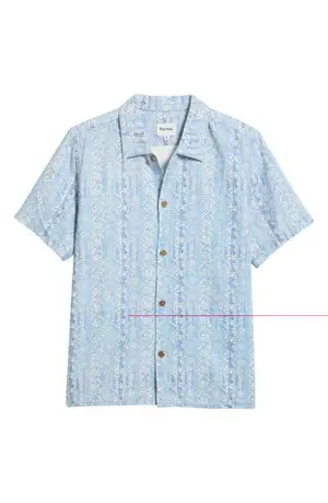 RHYTHM Bayu Linen Blend Camp Shirt - Blue