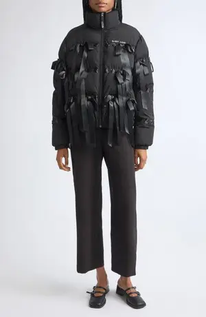 Sandy Liang Visby Puffer Jacket With Bows
