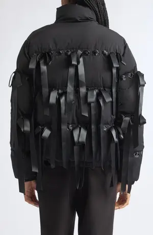 Sandy Liang Visby Puffer Jacket With Bows
