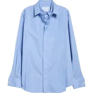 Sacai Stripe Layered Button-up Shirt - Light Blue Stripe