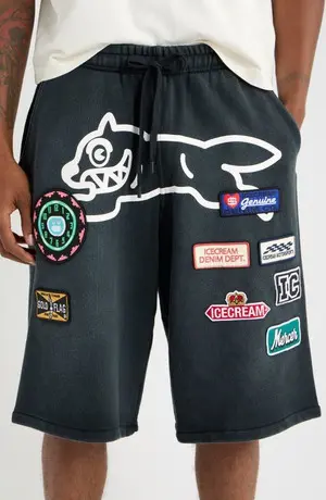ICECREAM Choco Cotton Drawstring Shorts - Jet Set
