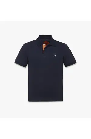 Mcm Diamond Patch Piqué Polo - Navy