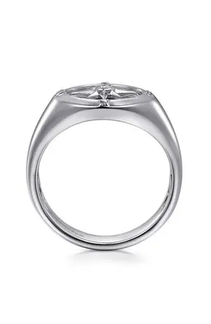 GABRIEL & CO. Polaris Diamond Compass Signet Ring