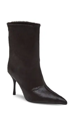 Jeffrey Campbell Raqib Genuine Calf Hair & Leather Bootie - Coffee