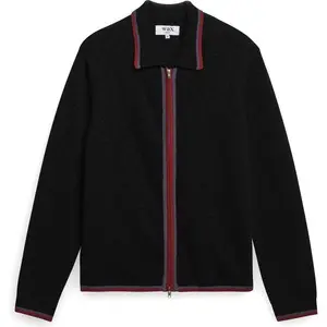 WAX LONDON Lennox Merino Wool & Cotton Zip Polo