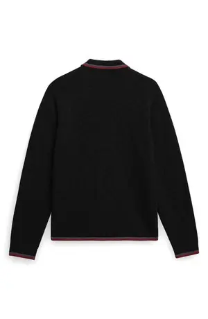 WAX LONDON Lennox Merino Wool & Cotton Zip Polo