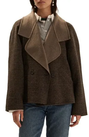 FAVORITE DAUGHTER Cameron Houndstooth Coat - Ganache Houndstooth