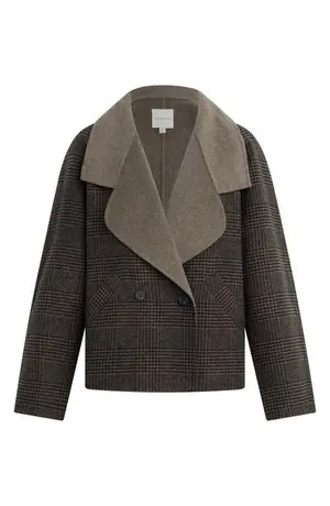 FAVORITE DAUGHTER Cameron Houndstooth Coat - Ganache Houndstooth
