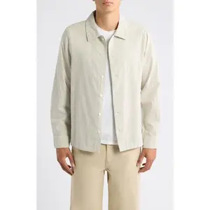 RHYTHM Bank Stripe Long Sleeve Button Shirt - Olive
