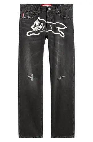 ICECREAM Lavender Cotton Distressed Jeans - Faded Ash