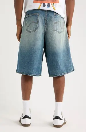 ICECREAM Orange Cotton Denim Shorts