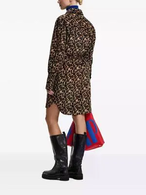 Essentiel Antwerp Kustody Leopard-print Shirt Mini Dress