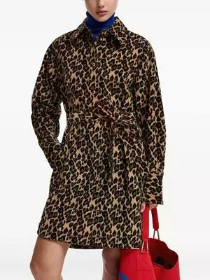 Essentiel Antwerp Kustody Leopard-print Shirt Mini Dress