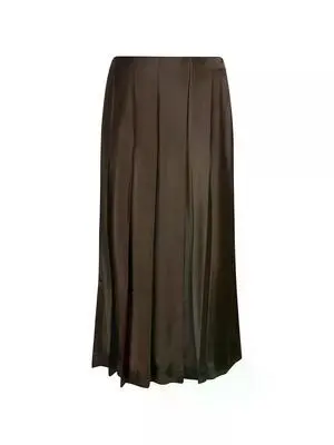 Vince Satin-finish Pleated Skirt - Brown