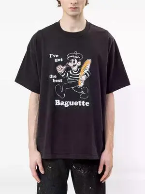 DOMREBEL Baguette Cartoon-print Boxy T-shirt - Black