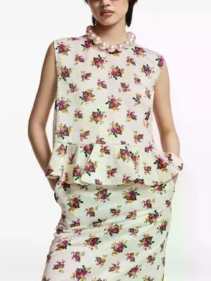 Essentiel Antwerp Klara Floral-print Ruffled Top