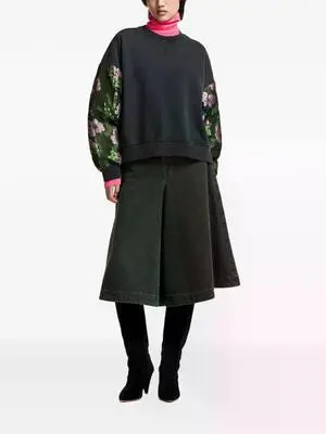 Essentiel Antwerp Kueer Floral-jacquard Sleeve Sweatshirt - Grey