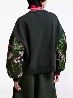 Essentiel Antwerp Kueer Floral-jacquard Sleeve Sweatshirt