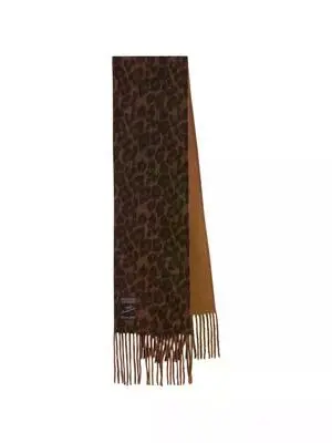 Essentiel Antwerp Leopard-print Fringed Scarf - Brown
