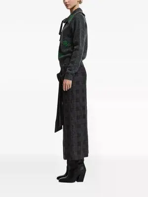 Essentiel Antwerp Checked Draped Maxi Skirt