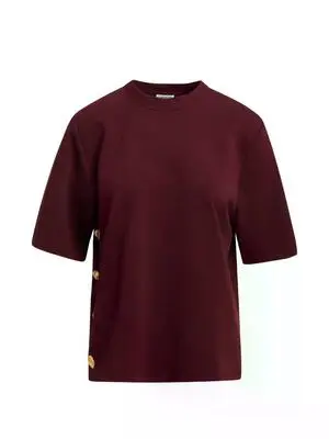 Essentiel Antwerp Korse Button-detail Crew-neck T-shirt - Red