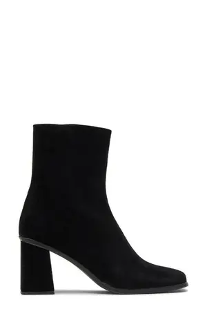 Jeffrey Campbell Theressa Block Heel Bootie - Black Suede