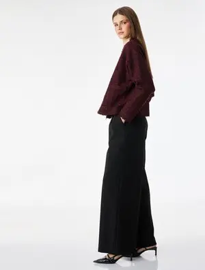 Koton Textured Long Sleeve Collarless Jacket