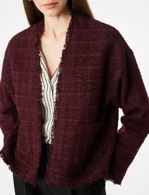 Koton Textured Long Sleeve Collarless Jacket