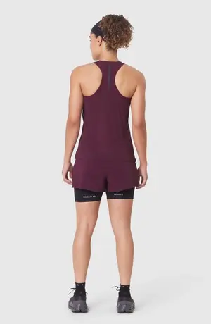 ASRV Aerotex Perforated Racerback Run Tank - Merlot