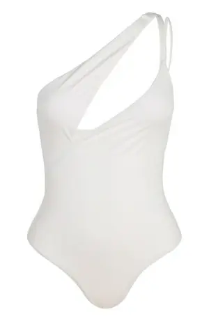 CHERINA  BEACHWEAR Cherina Beachwear Sindy One-shoulder Front Cut-out One-piece Swimsuit - White