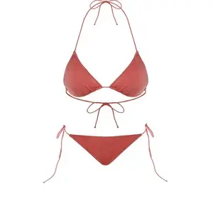 CHERINA  BEACHWEAR Cherina Beachwear Ciara Triangle Bikini Top - Salmon
