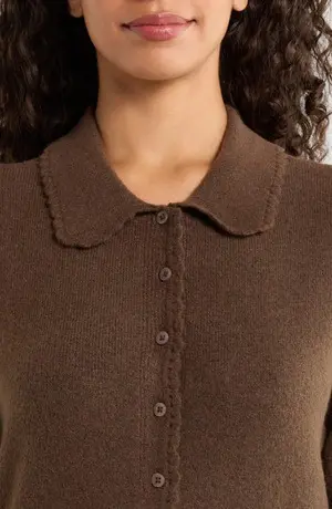 Lucky Brand Peter Pan Collar Button Front Cardigan