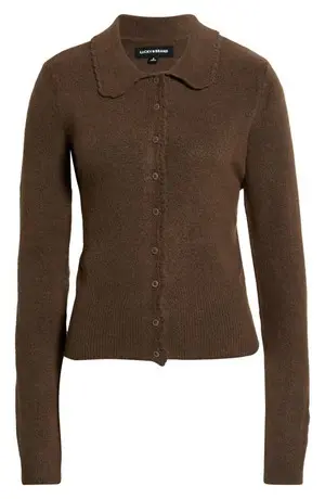 Lucky Brand Peter Pan Collar Button Front Cardigan