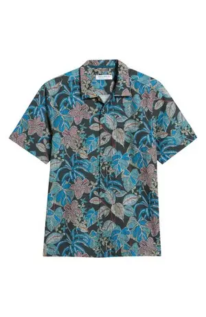 Tommy Bahama Bahama Coast Midnight Fuego Floral Islandzone® Short Sleeve Button-up Shirt - Dk Grey