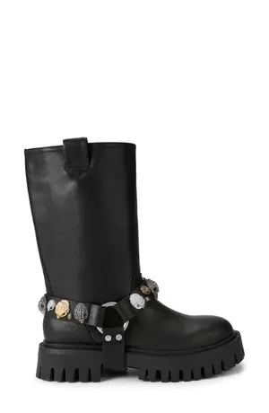 Kurt Geiger Eagles Harness Leather Biker Boot