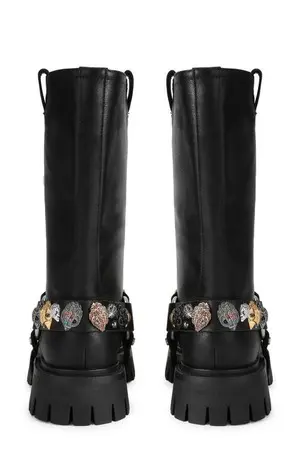Kurt Geiger Eagles Harness Leather Biker Boot