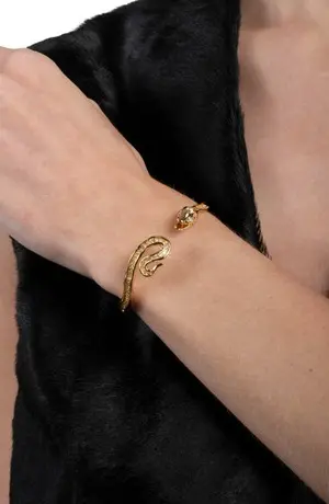 Alexis Bittar Serpent Crystal Bypass Hinge Bangle
