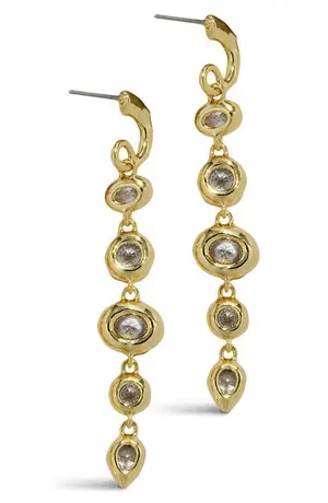 Alexis Bittar Asterales Cubic Zirconia Linked Hoop Drop Earrings