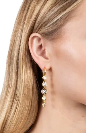 Alexis Bittar Asterales Cubic Zirconia Linked Hoop Drop Earrings