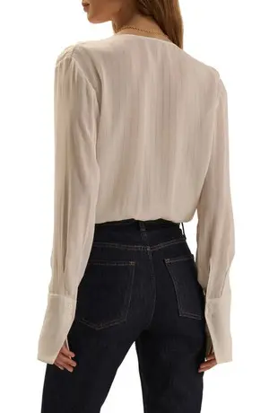 FAVORITE DAUGHTER The Date Stripe Jacquard Bodysuit